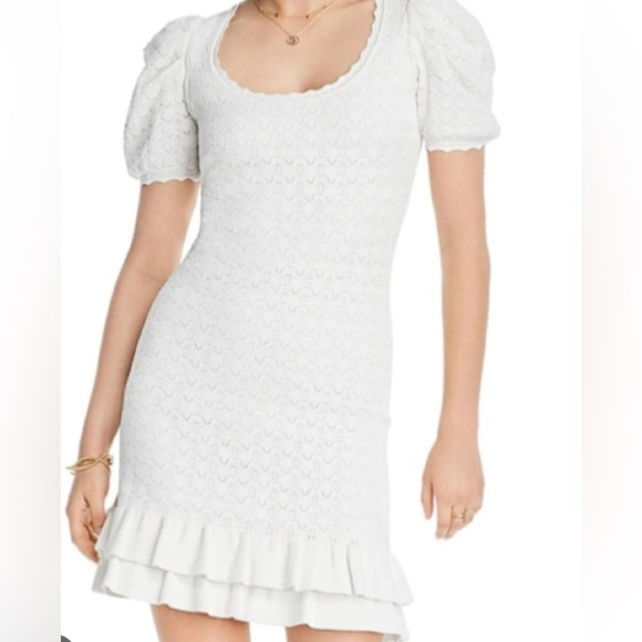 LINI | Dresses | Nwt Lini White Knit Short Sleeve Midi Dress | Poshmark